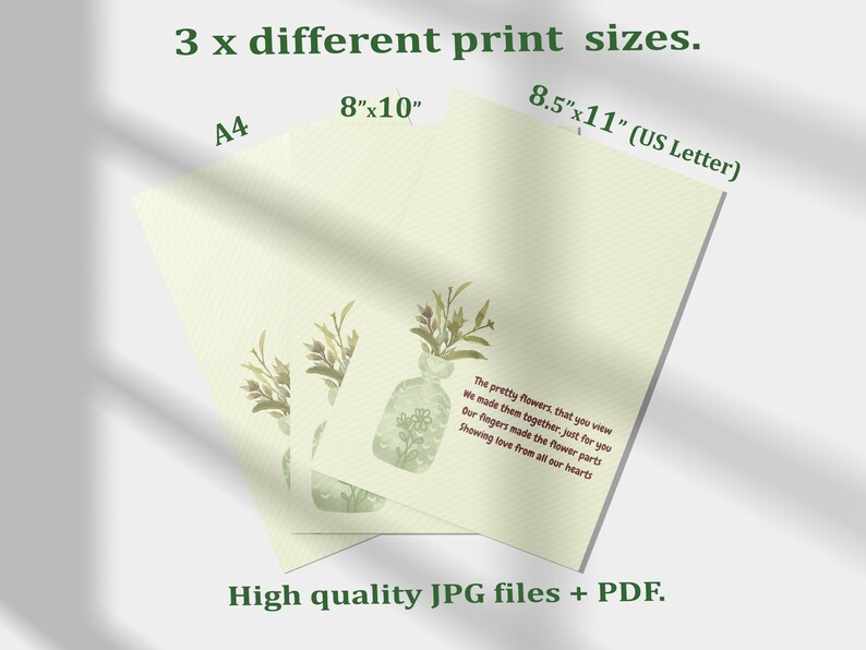 Two Flowers Poem / Hand Handprints Art / Kids Baby Toddler / - Etsy