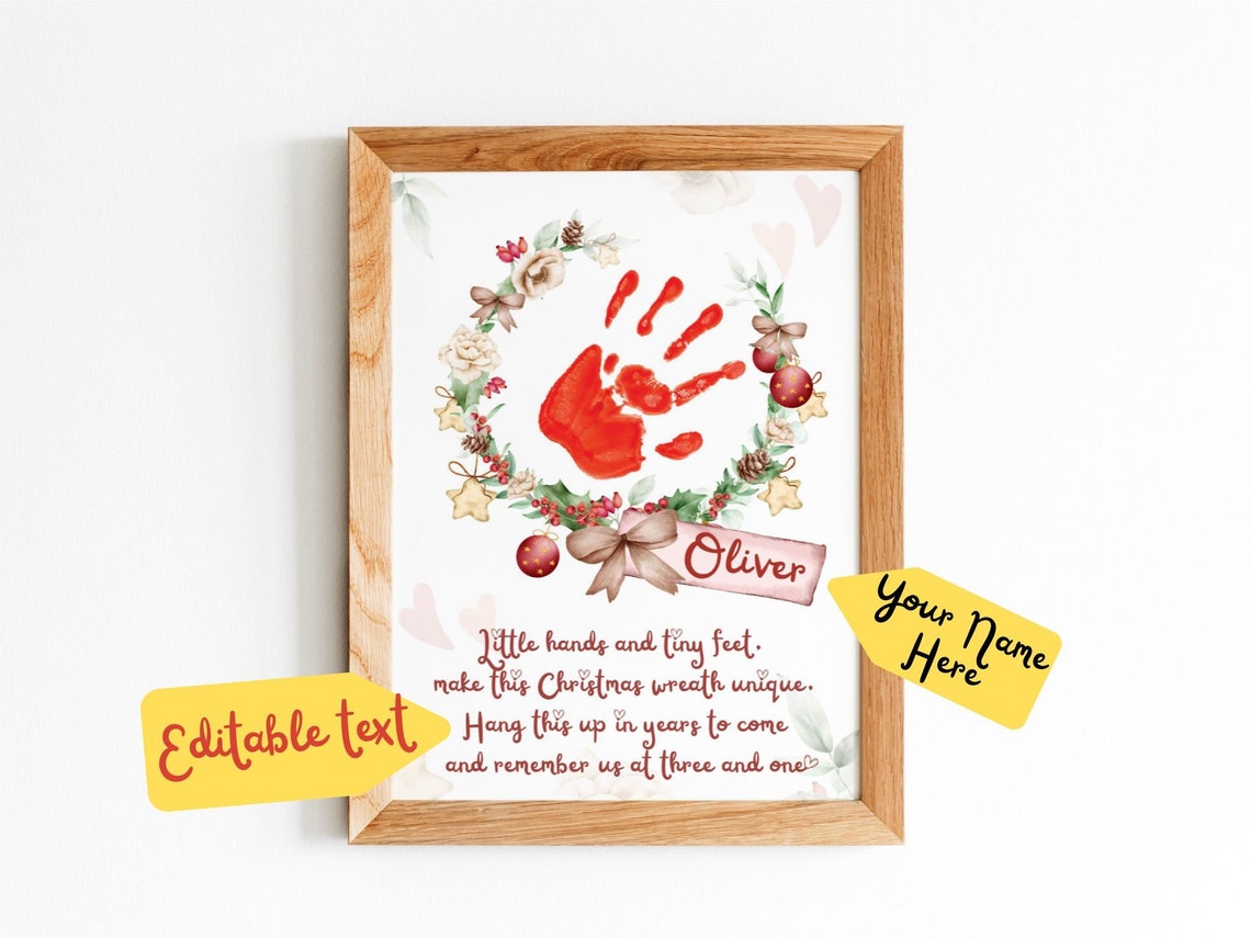 1st Christmas / Christmas Handprint Poem / Everlasting - Etsy