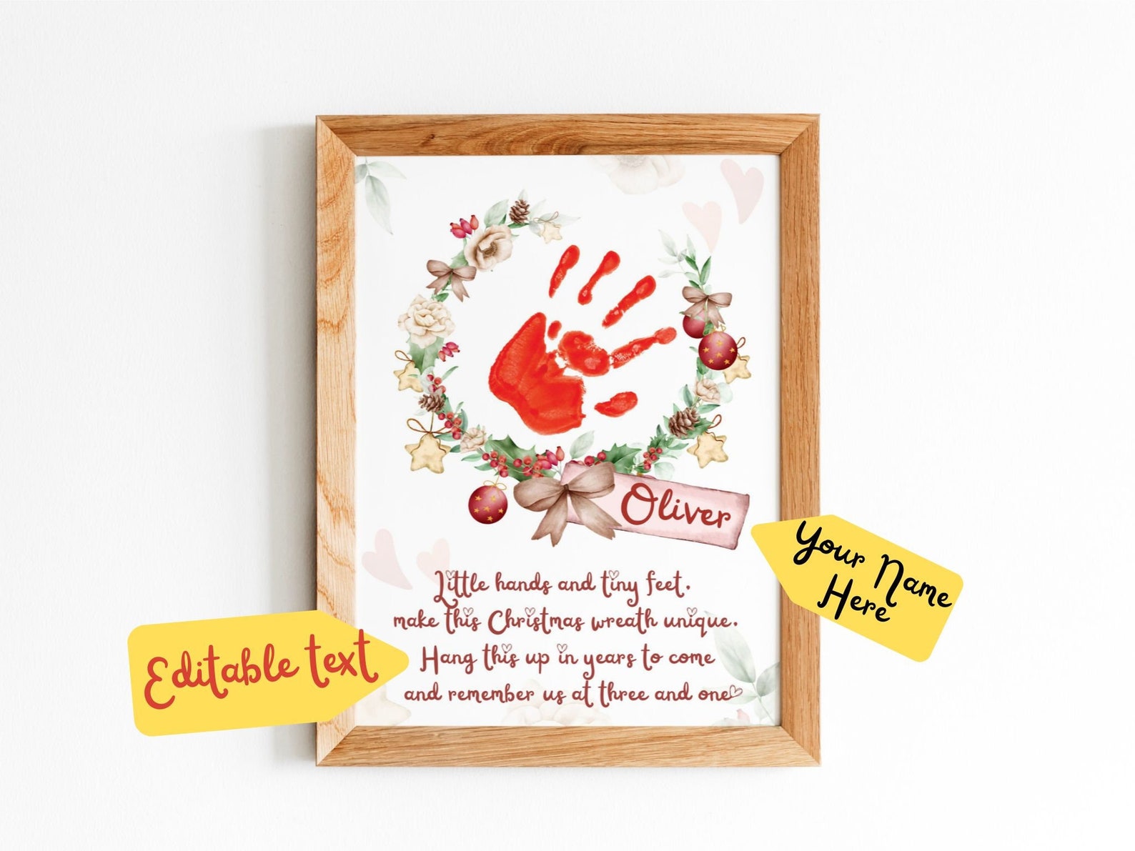 1st Christmas / Christmas Handprint Poem / Everlasting - Etsy