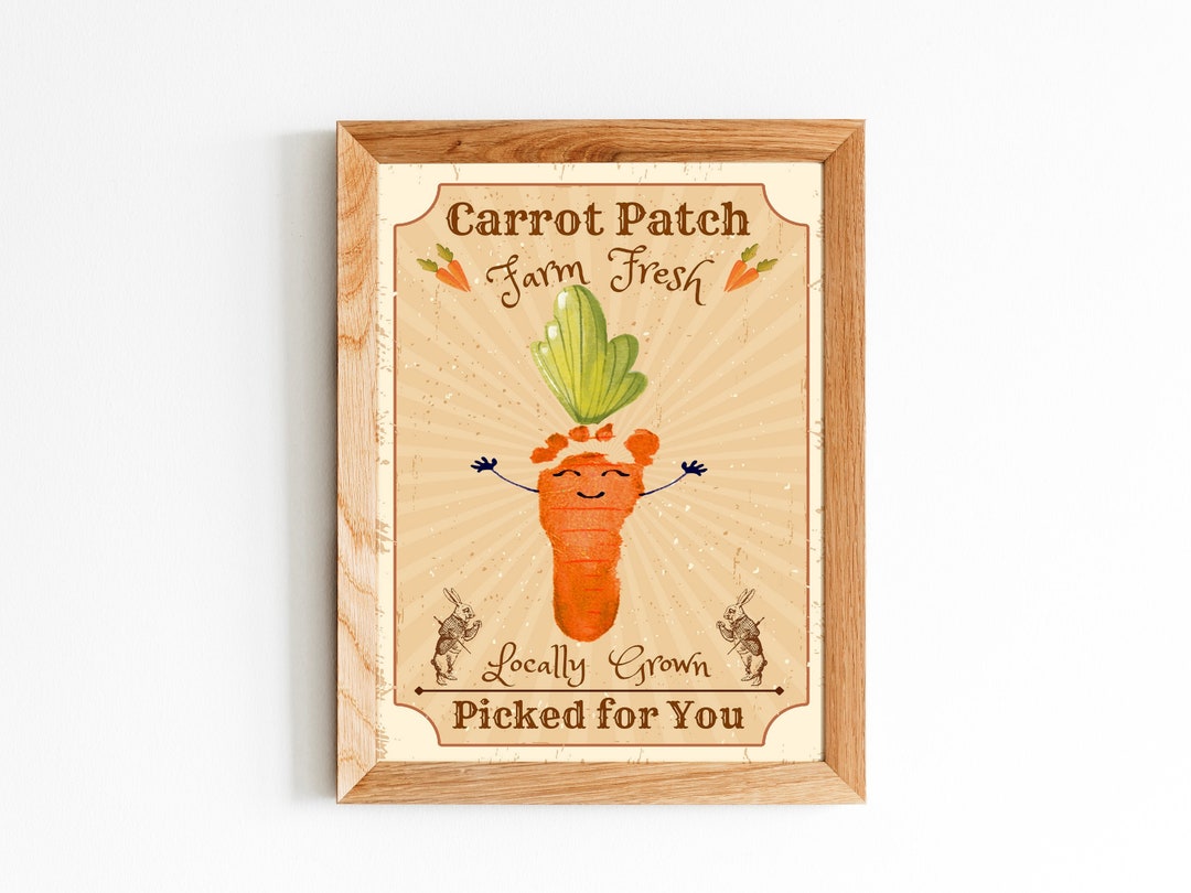 Farm Sign Carrot Patch, Footprint Feet Art Craft, Activity Keepsake ...