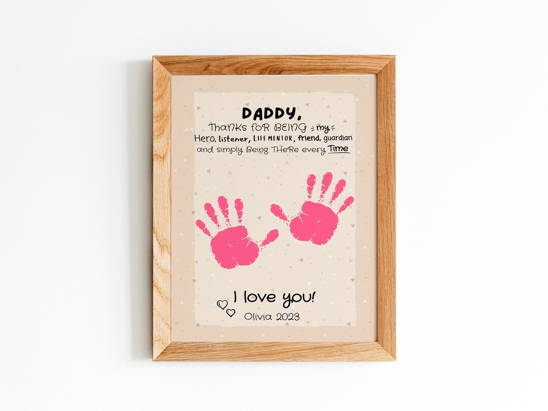 Personalized Father's Day Handprint / Daddy Dad Handprint - Etsy