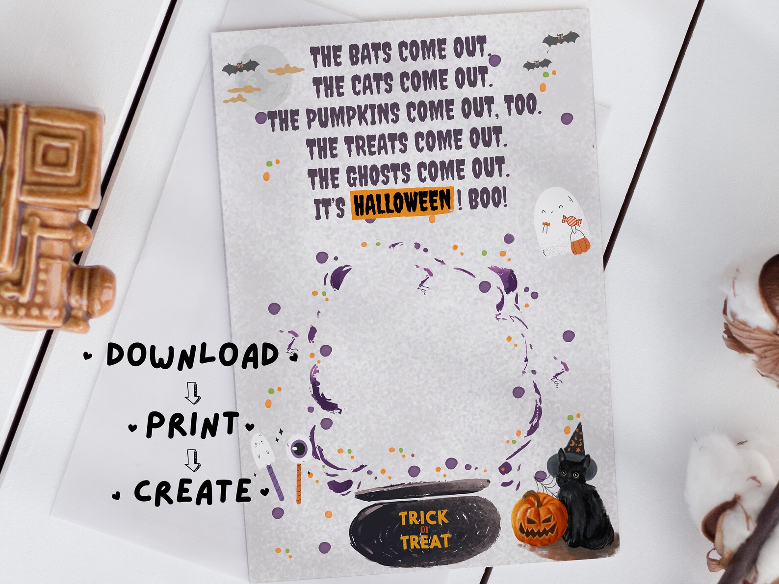 Halloween Poem Art Craft / Handprint Footprint / Ghost / Kids - Etsy