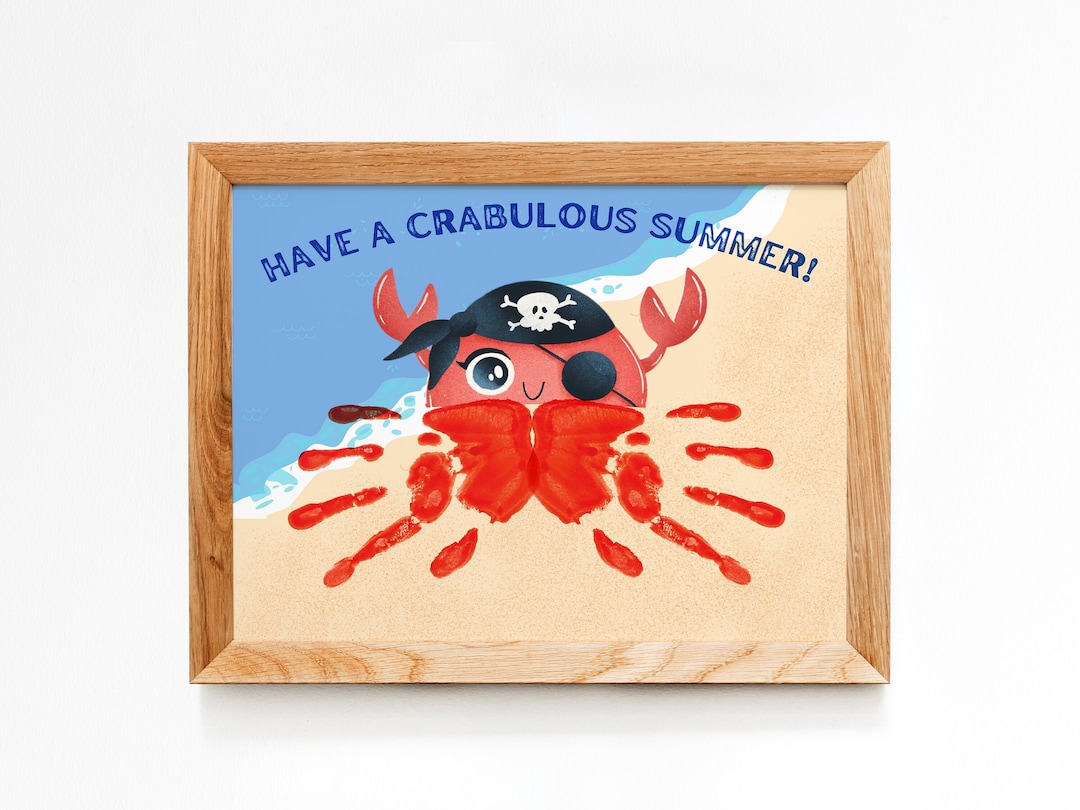 Summer Crab Handprint Craft for Preschool or Daycare, Toddler Painting ...
