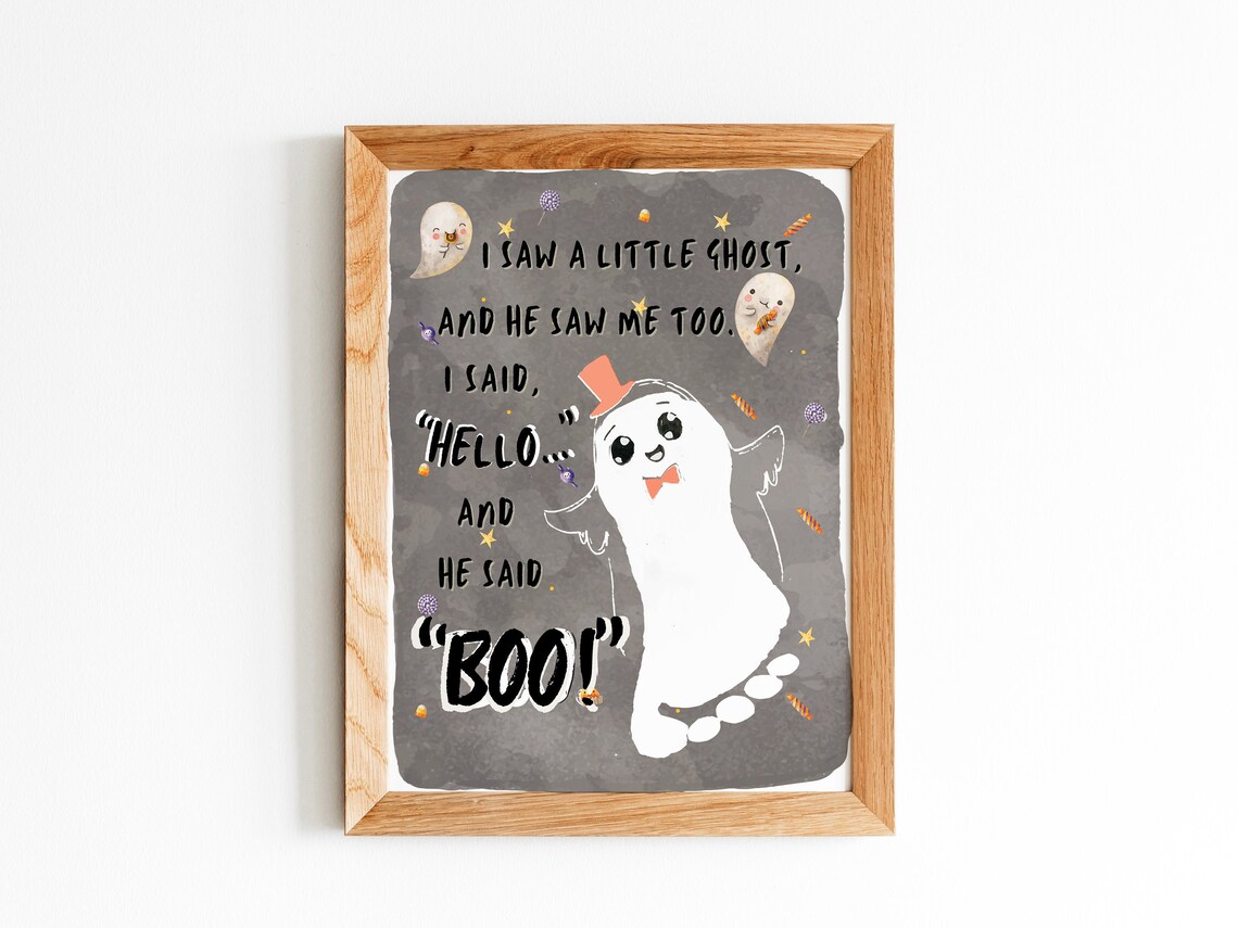 Halloween Footprint Art Craft / I Saw a Little Ghost / - Etsy