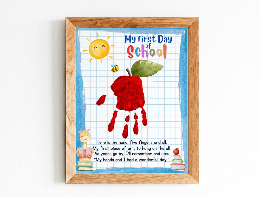 My 1st First Day of School Handprint / School Handprint DIY Art Craft ...