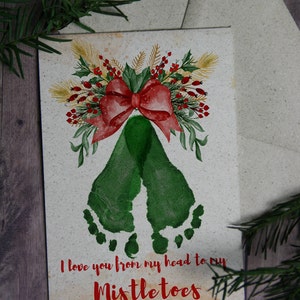 Footprint Mistletoe Art / Everlasting Mistletoe / Xmas Handprint ...