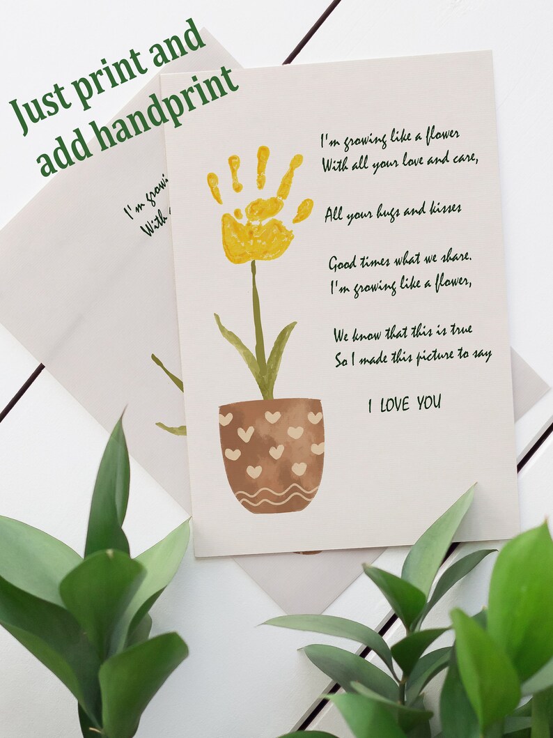 I'm Growing Like a Flower / Hand Handprint Art / Kids Baby | Etsy
