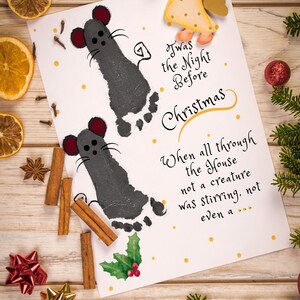 Mouse Christmas / Night Before Xmas Handprint Footprint Art Craft ...