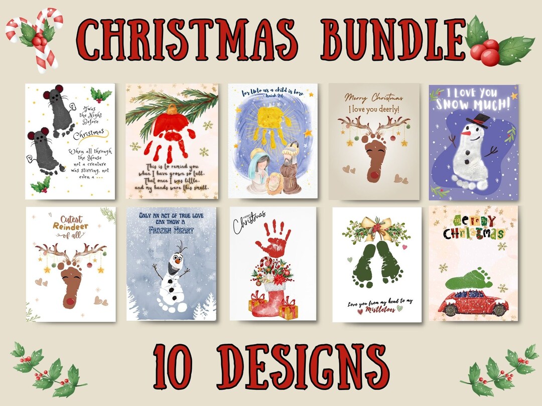 Christmas Pack 10 X PRINTS / Christmas Handprint Poem / Everlasting ...