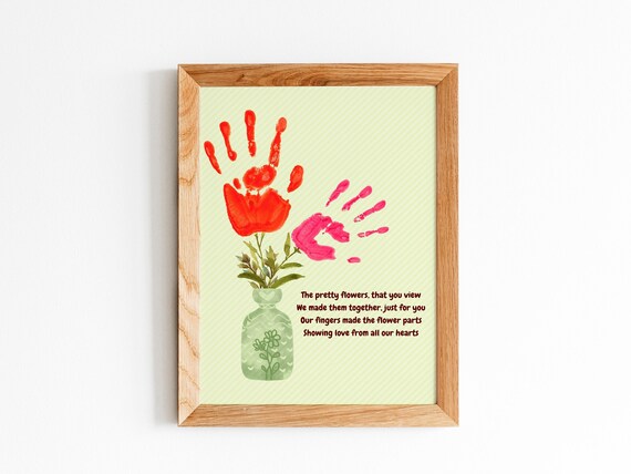 Two Flowers Poem / Hand Handprints Art / Kids Baby Toddler / - Etsy