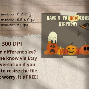 Have a Fa-boo-lous Birthday / Halloween Handprint Card / Spooky Season ...