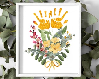 Love Handprint Art Footprint Love Gift From Baby DIY Craft - Etsy
