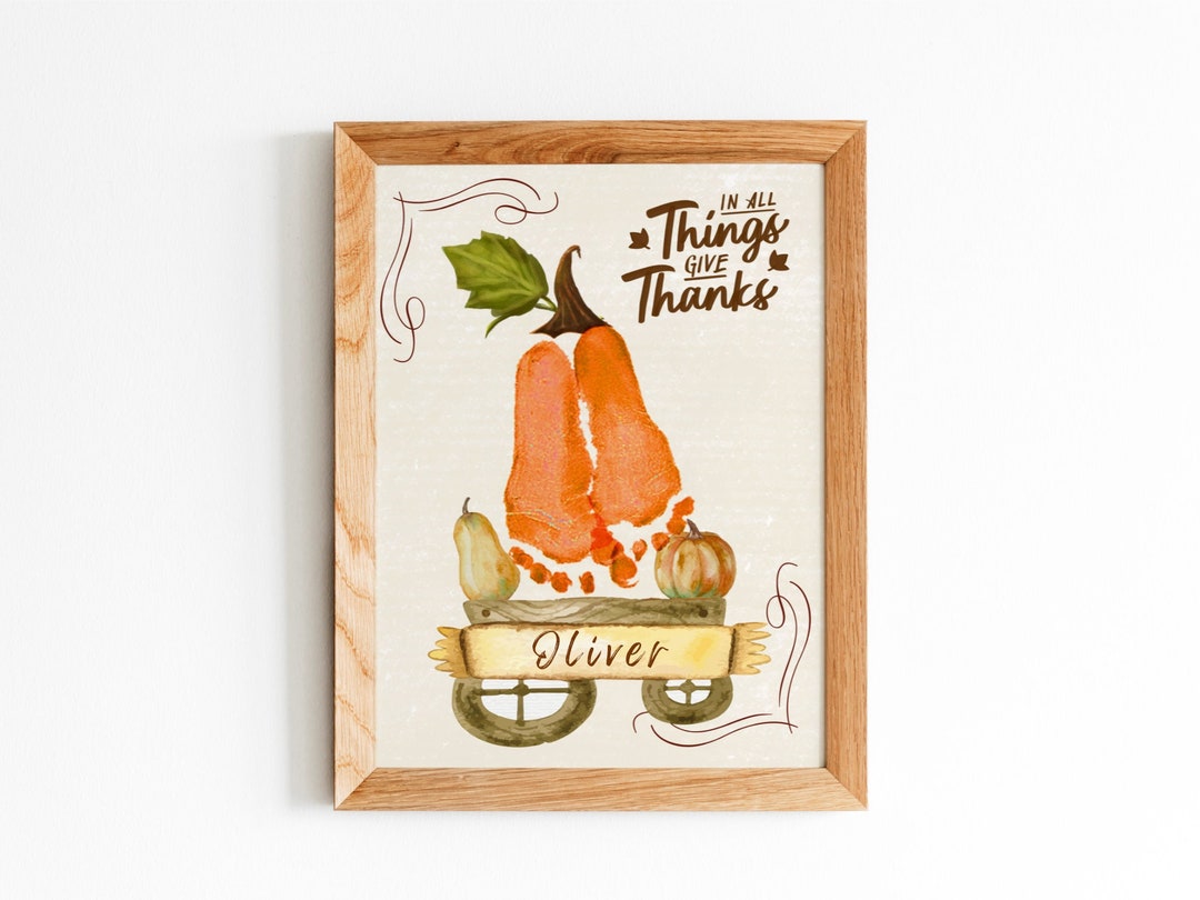 Thanksgiving Handprint Art / Pumpkin Handprint Craft / Preschool ...