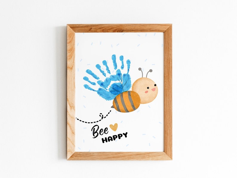 Bee Happy / Handprint Footprint Art / Bumble Bee / Bee - Etsy