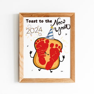 New Year Footprint Keepsake / Toast to the New Year Footprint Art ...