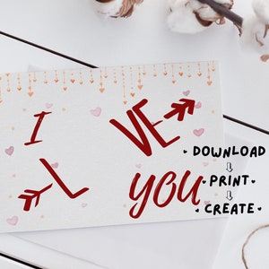 I Love You Valentine Card / Handprint Art / Happy Valentine's Day ...