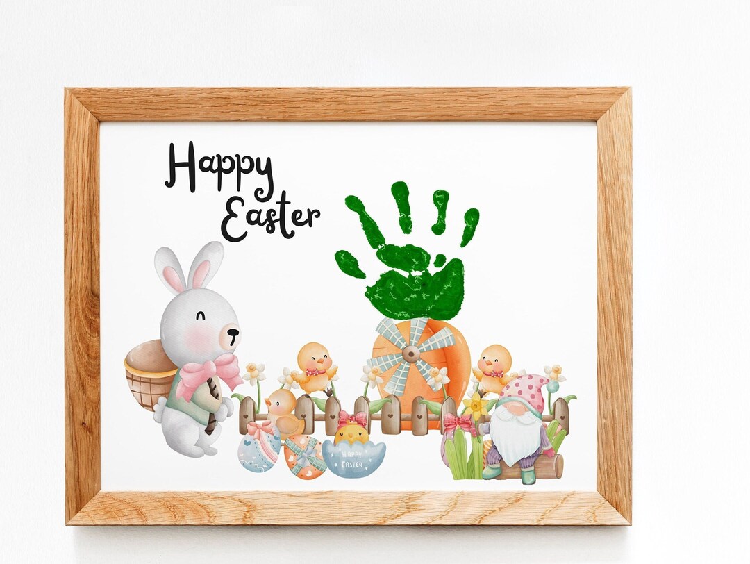 Easter Bunny Handprint Craft Art / Hoppy First Happy Easter Rabbit ...
