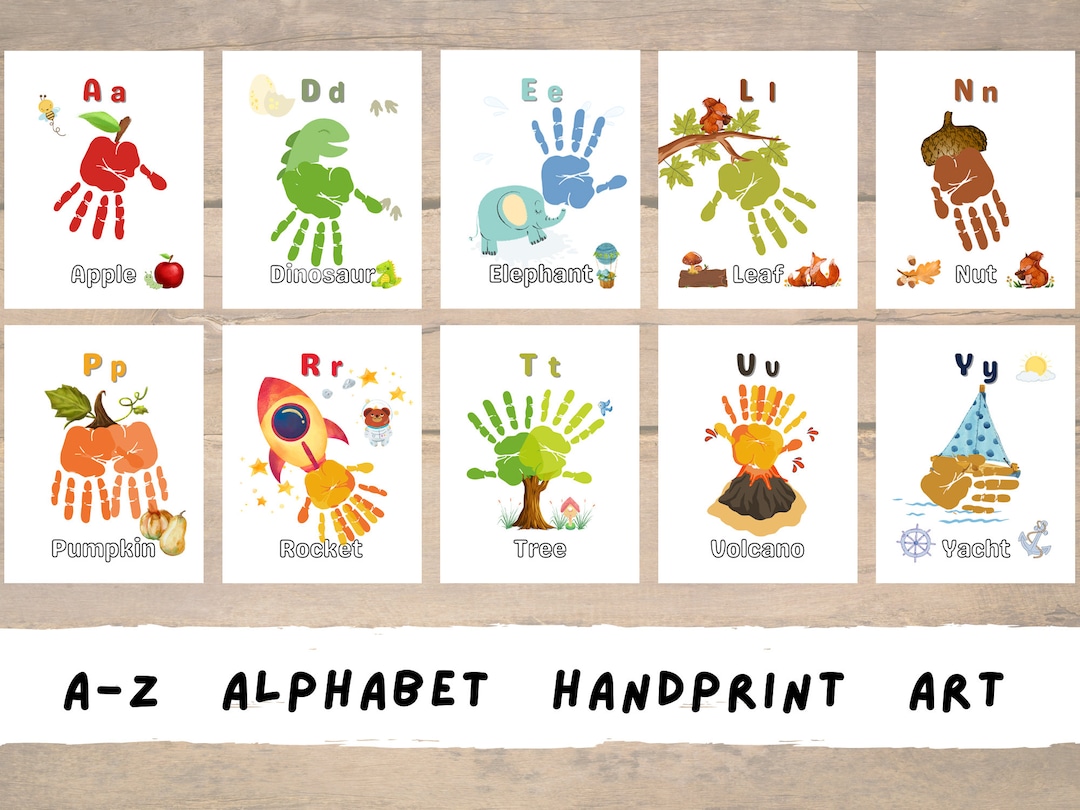 Alphabet Handprint Art / My Handprint Alphabet Book / Baby Toddler ...