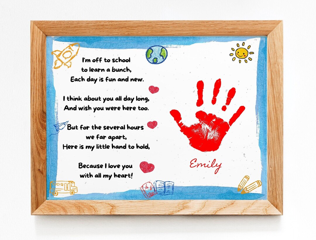 Back to School Handprint Poem / Kindergarten Pre-k Daycare Pre-school ...