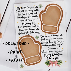 Christmas Handprint Poem / Toddlers Handprint Art / Mittens DIY Kid ...