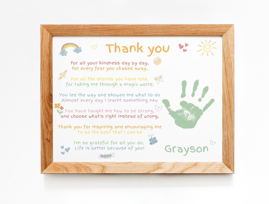 Kids Poem to Nanny, Daycare Poem, Babysitter Poem, Kindergarten or Pre ...