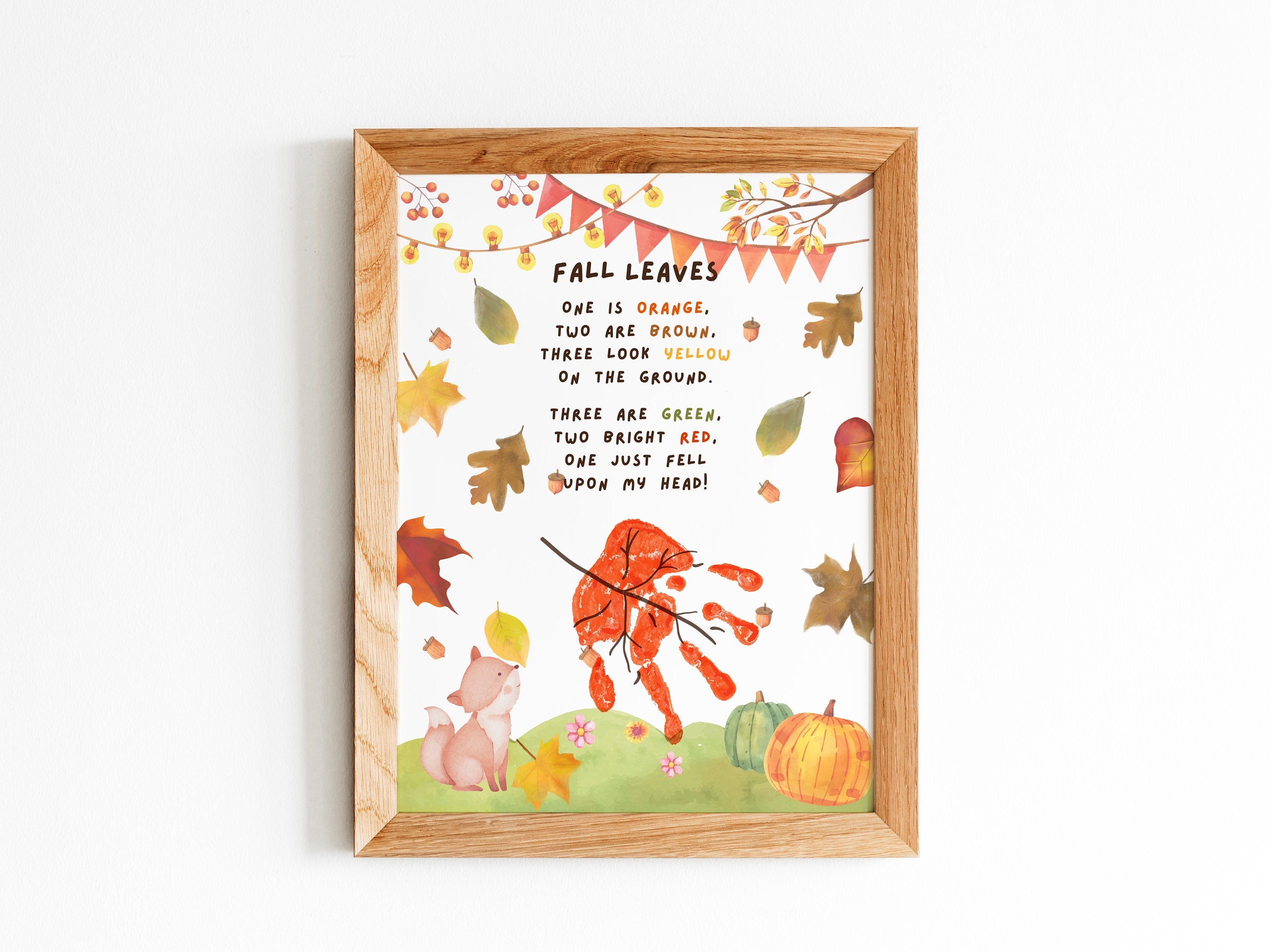 Autumn Fall Poem / Handprint Art / Leaves Leafs Season / - Etsy