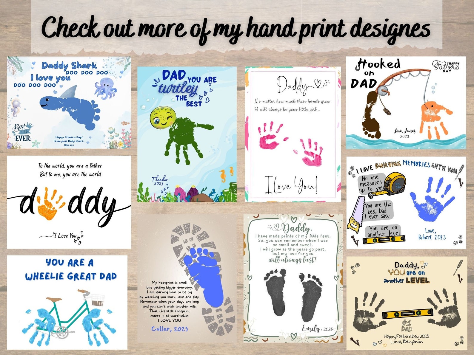 Dad Footprint Handprint Craft for Fathers Day Gift, Printable Kids ...