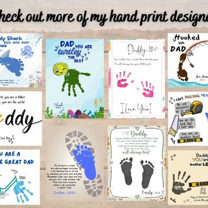 Dad Footprint Handprint Craft for Fathers Day Gift, Printable Kids ...