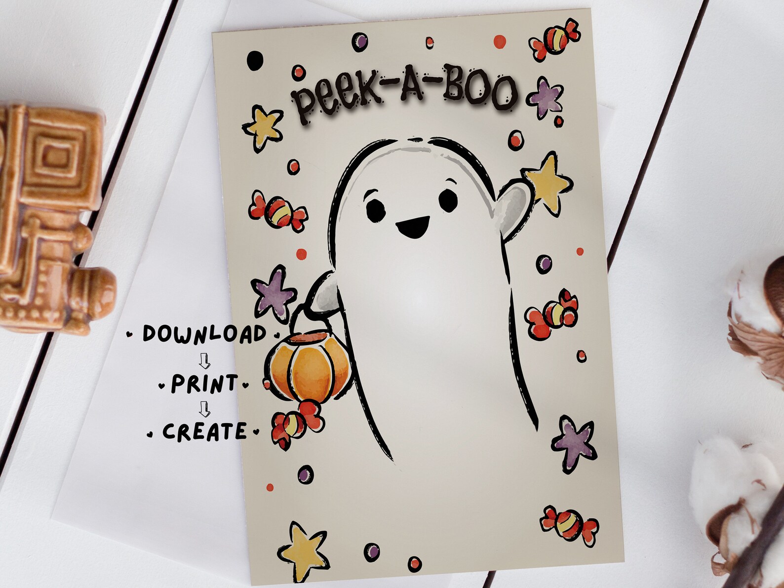 Peek a Boo Halloween Art Craft / Handprint Footprint / - Etsy