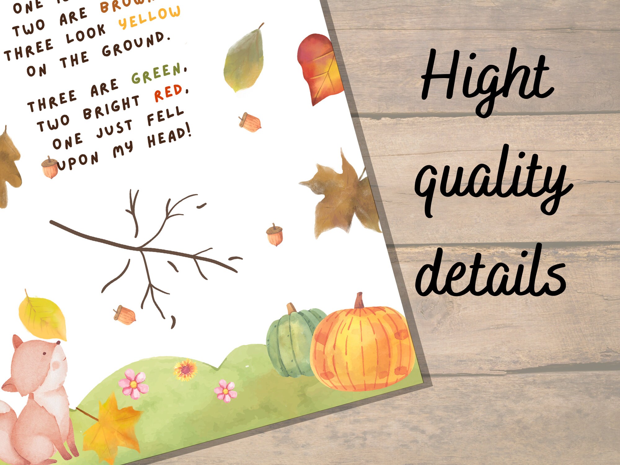 Autumn Fall Poem / Handprint Art / Leaves Leafs Season / - Etsy