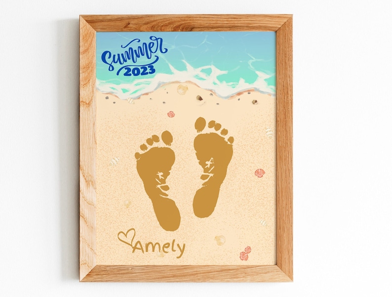Summer Ocean Beach Footprint Template Printable Footprint - Etsy