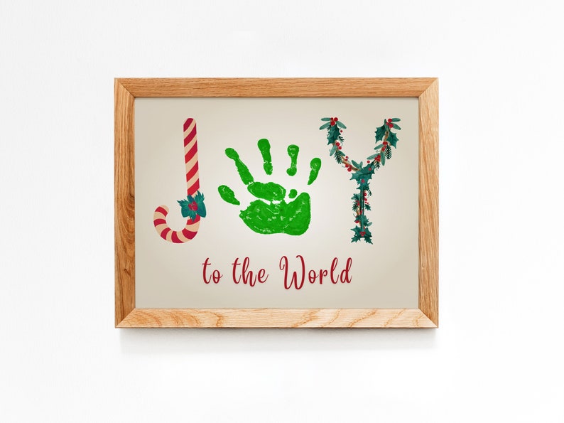 JOY Handprint Craft / Printable Christmas Signs Personalized / - Etsy