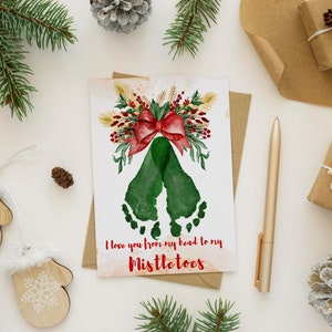 Footprint Mistletoe Art / Everlasting Mistletoe / Xmas Handprint ...