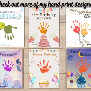 PERSONALIZED Happy Birthday Handprint Card / Birthday Keepsake for Aunt ...