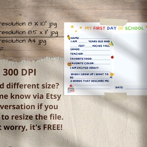 Back to School Handprint Art / All About Me Questionnaire / First Day ...