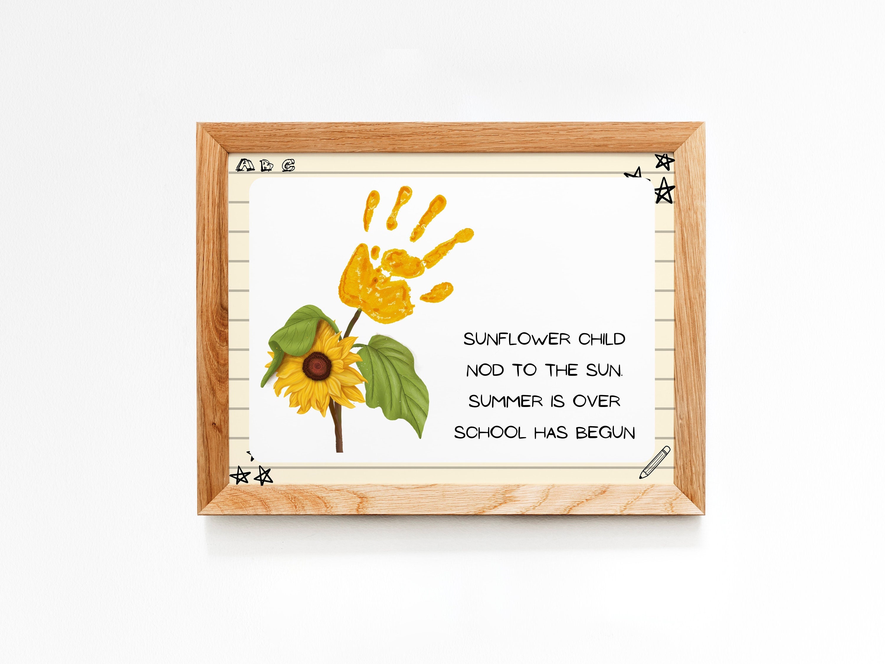 First Day of School Handprint Craft Keepsake Kids Poem Back - Etsy