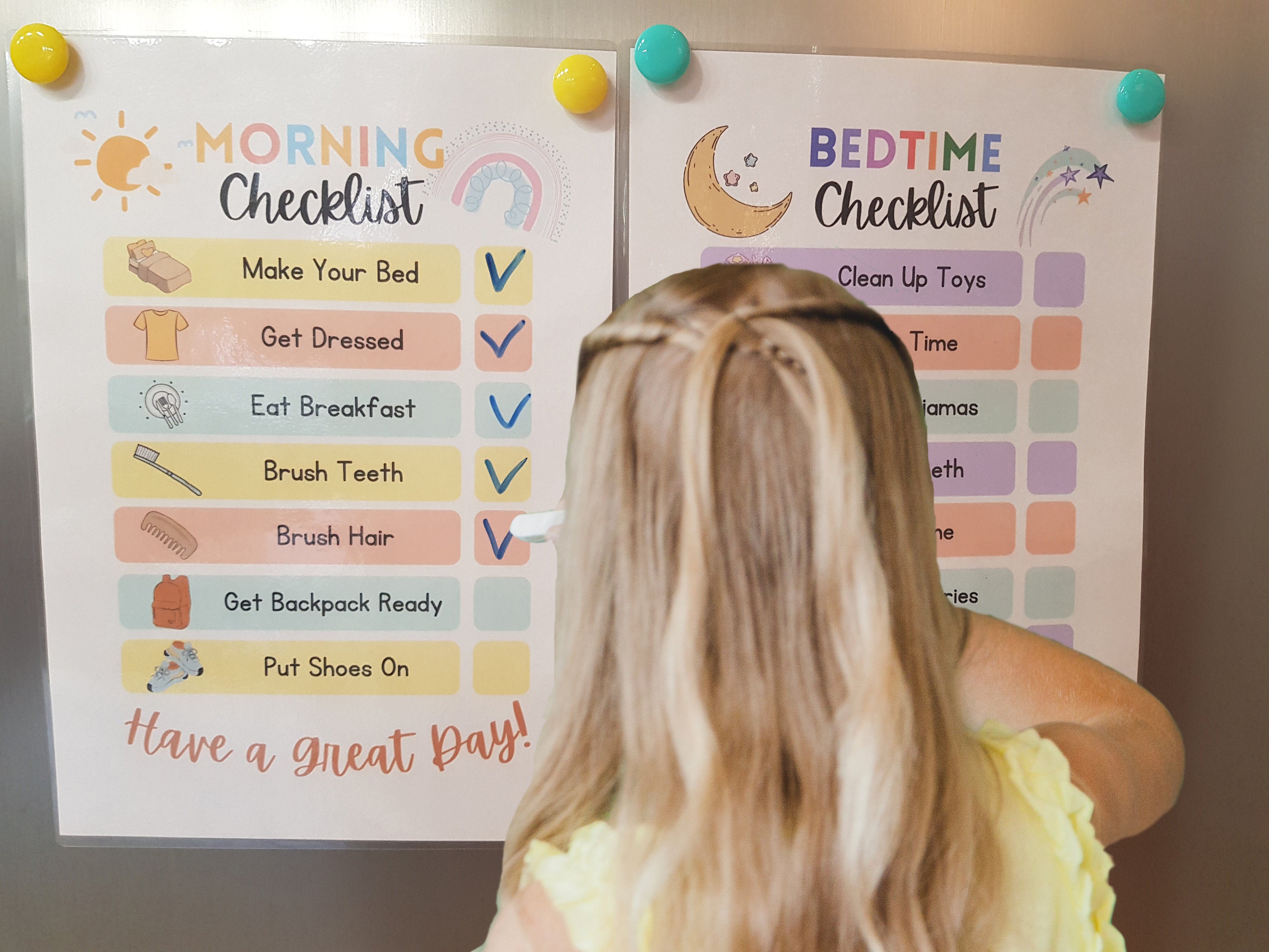 Kids Morning/bedtime Checklist Printable Chore Chart Kid - Etsy