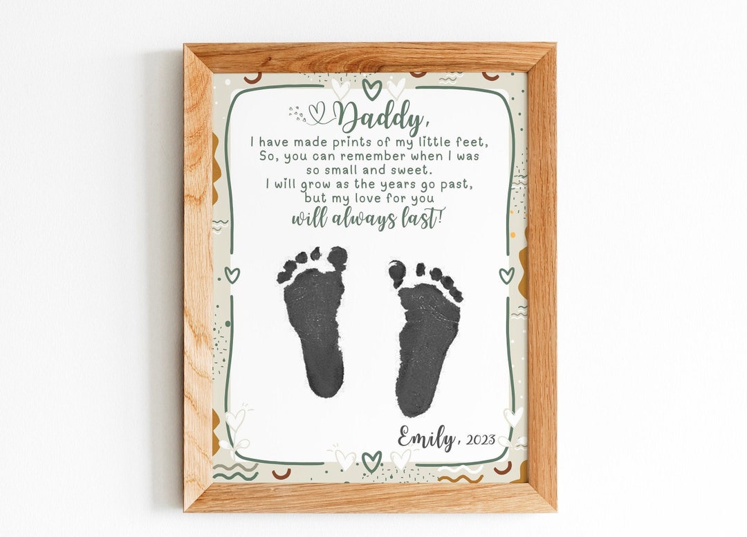 Huella del poema del Día del Padre / Regalo del Día del Padre de niño a ...