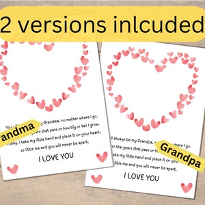 I Love You Poem Handprint / Hand Print Craft Art / Kids Poem to ...