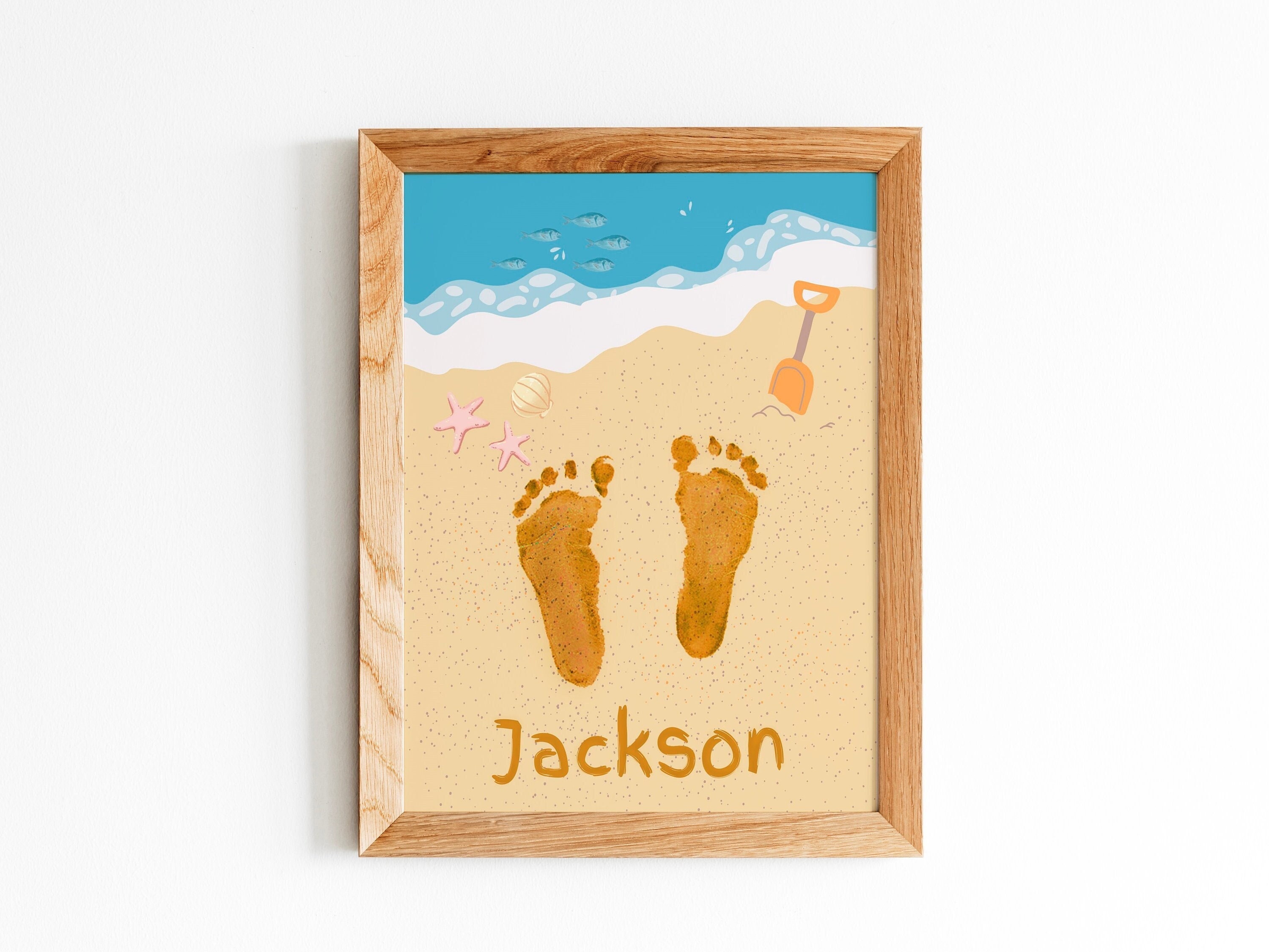 Footprint Craft Printable Beach Summer Boys and Girls - Etsy