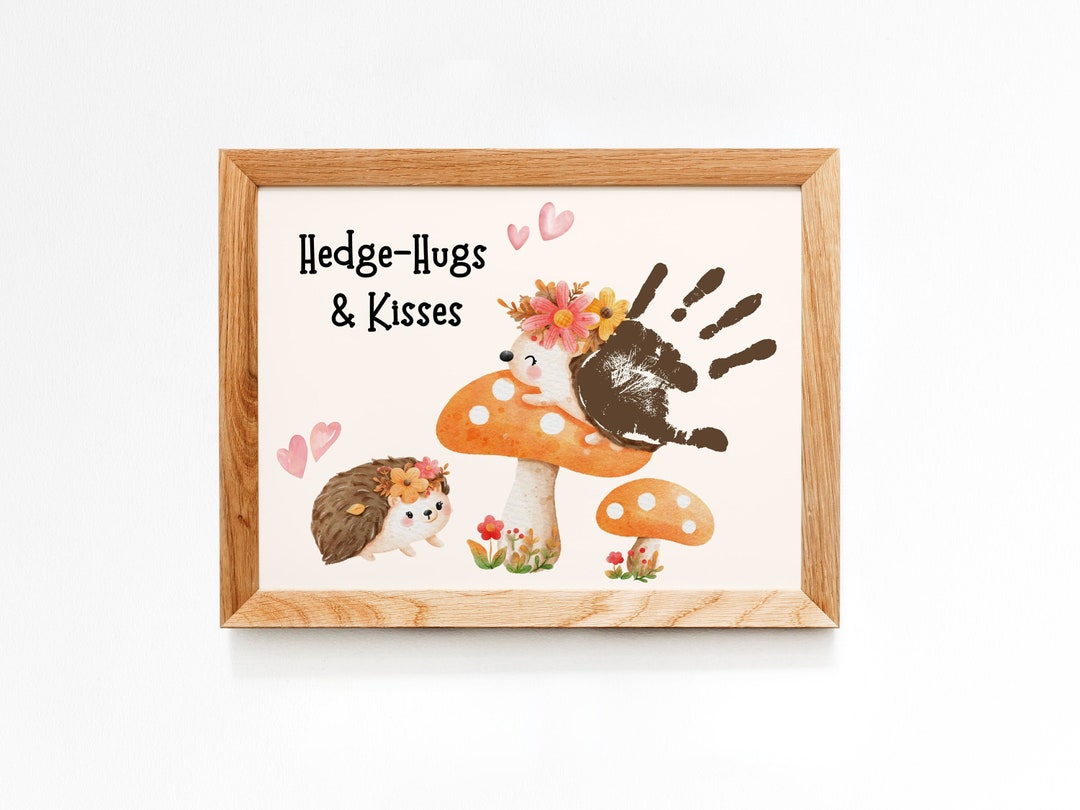 Hedge-hugs & Kisses Handprint Art Craft / Valentines Love Thanksgiving ...