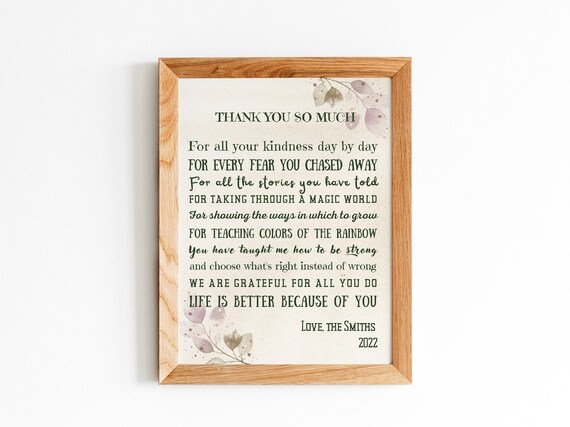 Kids Poem to Parents / Mother's Thank You Letter / A - Etsy