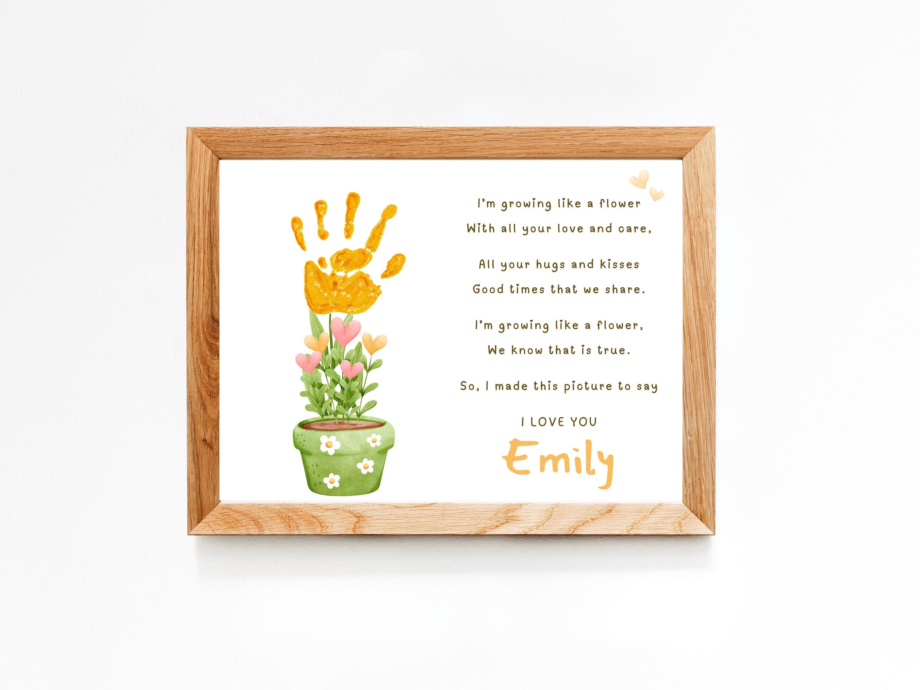 I'm Growing Like a Flower / Hand Handprint Art / Kids Baby - Etsy