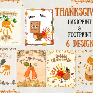 Thanksgiving Handprint Footprint Craft Bundle / Thanksgiving Handprint ...