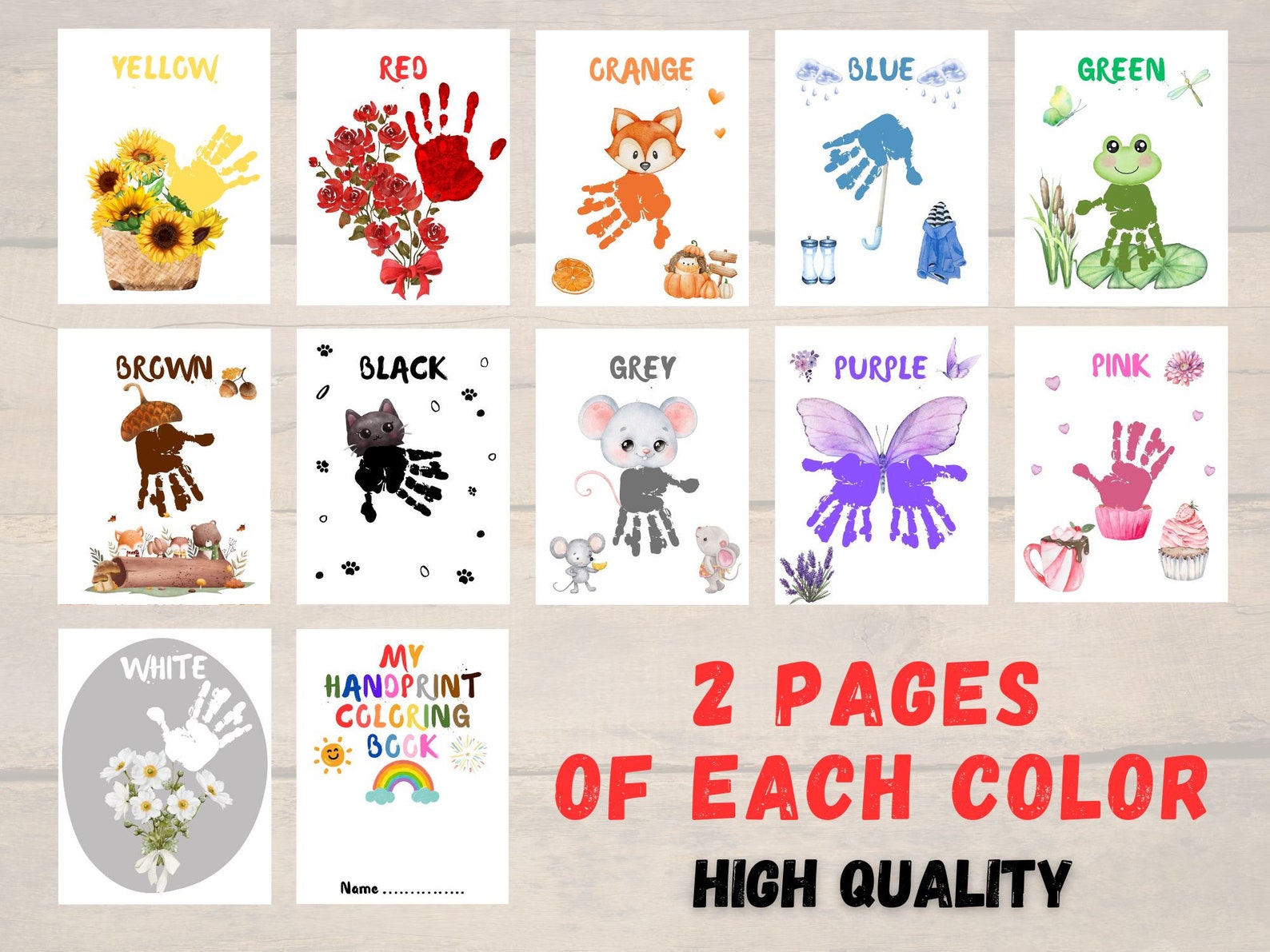 My Handprint Coloring Book / Autumn Handprint Book for Baby - Etsy