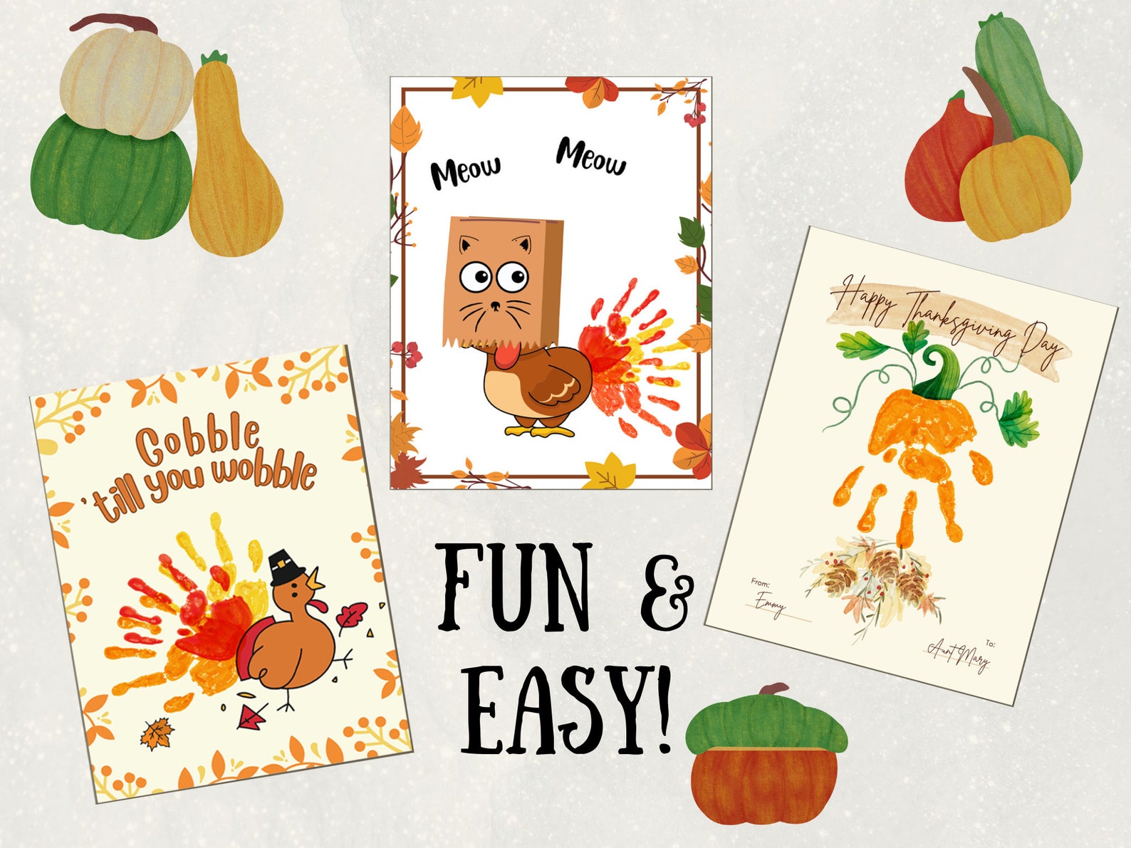 Thanksgiving Handprint Footprint Craft Bundle / Thanksgiving - Etsy