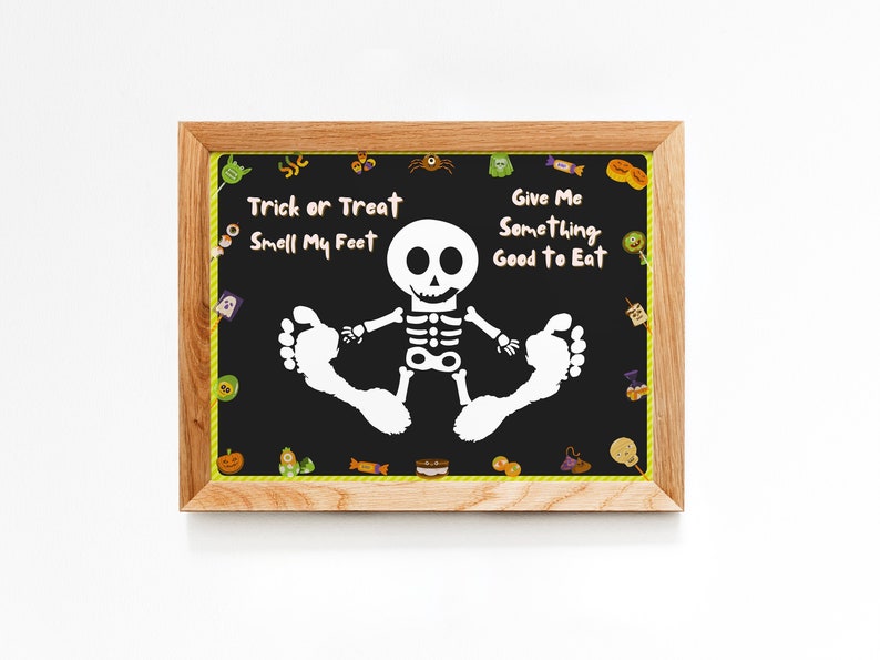 Halloween Footprint Art / Skeleton / Trick or Treat Smell My - Etsy
