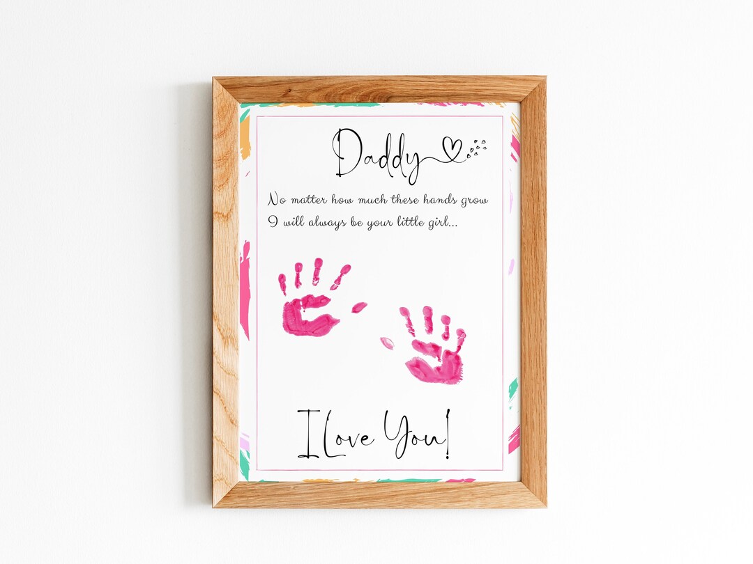 Daddy's Little Girl Handprint Craft for Father's Day, a DIY Keepsake ...