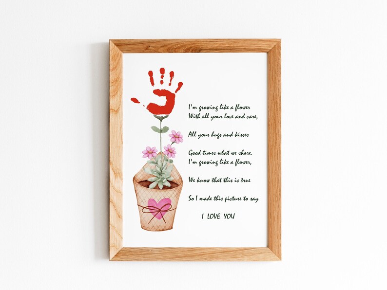 I'm Growing Like a Flower / Hand Handprint Art / Kids Baby | Etsy
