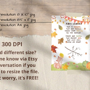 Autumn Fall Poem / Handprint Art / Leaves Leafs Season / Thanksgiving ...